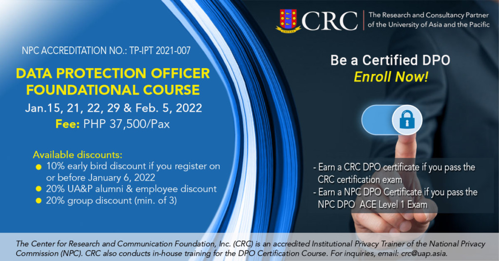 1st Run of the Data Protection Officer (DPO) Foundational Course ...